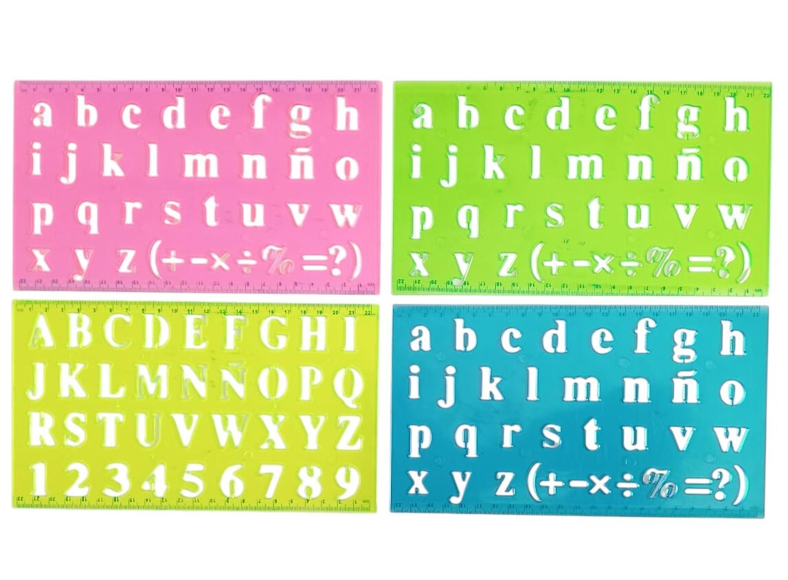 REGLA 22CM ABC STENCIL - Mendolim